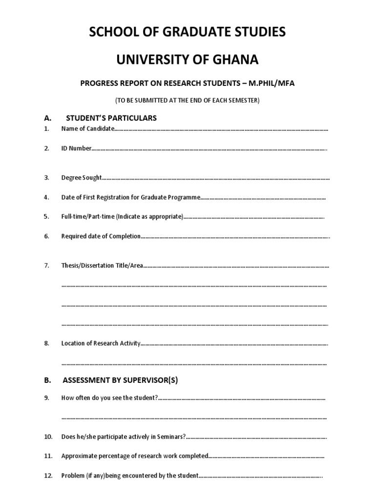 Progress Report M PHIL | PDF | Thesis | Postgraduate Education