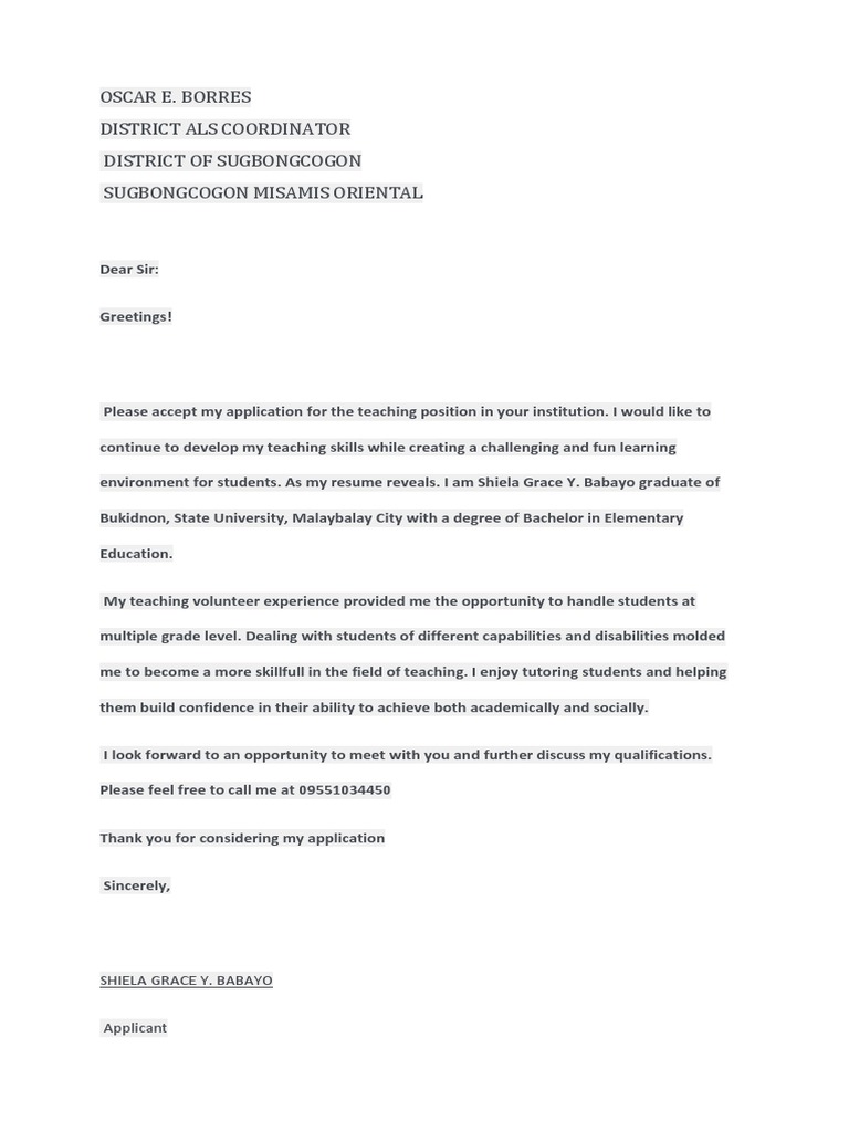 Oscar E. Borres District Als Coordinator District of Sugbongcogon Sugbongcogon Misamis Oriental ...
