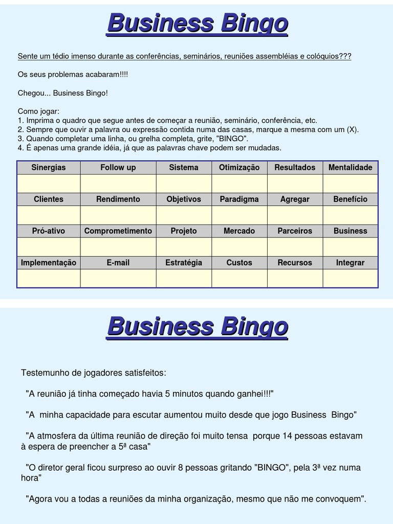 Business Bingo | PDF