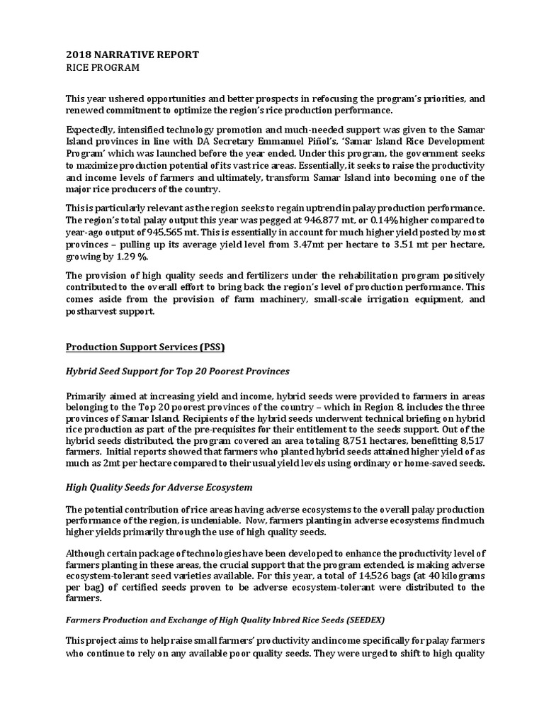 Boosting Rice Production in Samar Island Through Improved Seeds ...