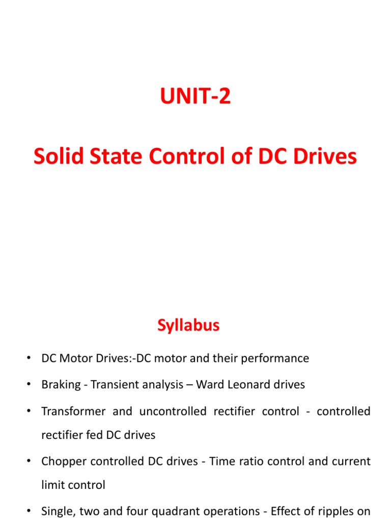 Unit - 2 SSD | PDF | Electric Motor | Rectifier