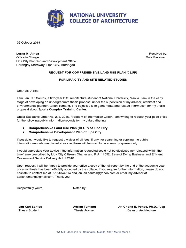 Request for Lipa City CLUP Access | PDF | Social Science