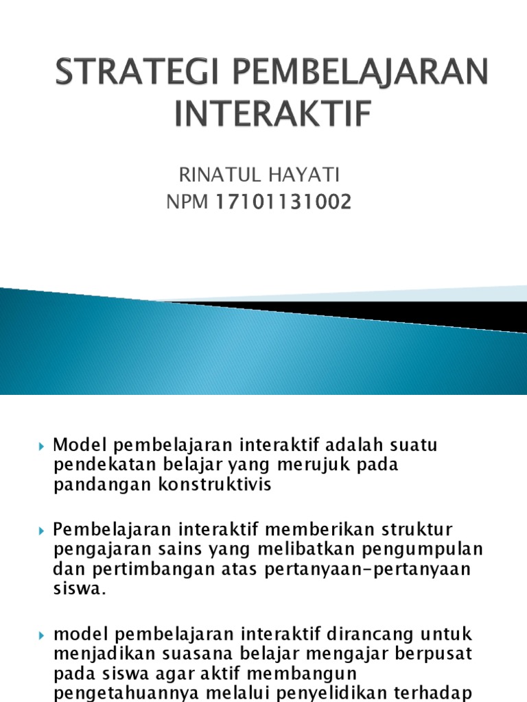 Model Pembelajaran Interaktif | PDF | Karier & Perkembangan