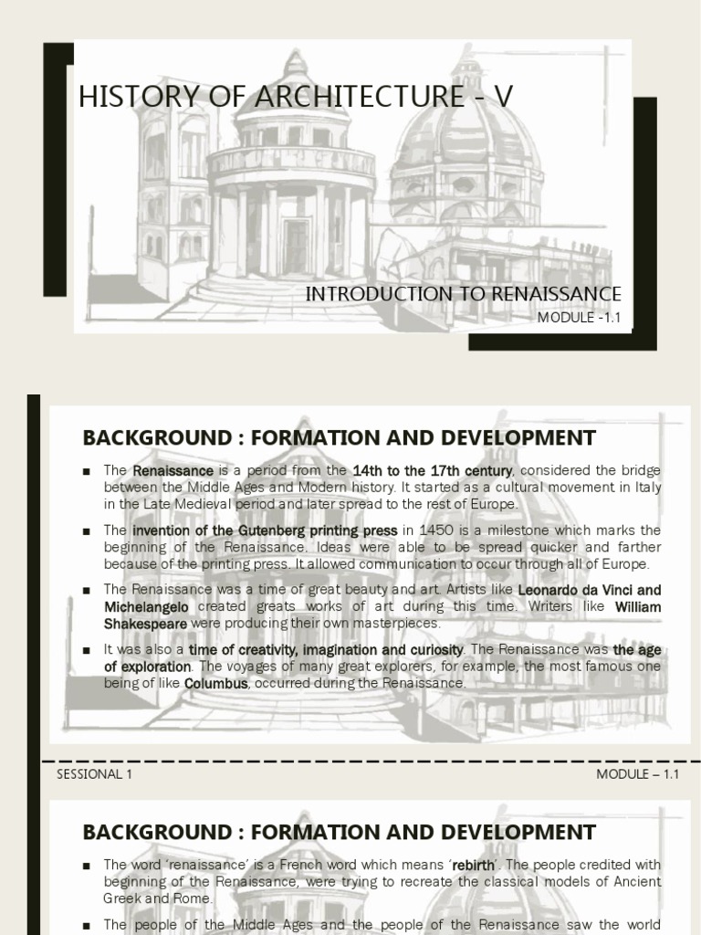 Renaissance Architecture Overview | PDF | Renaissance | Masonry