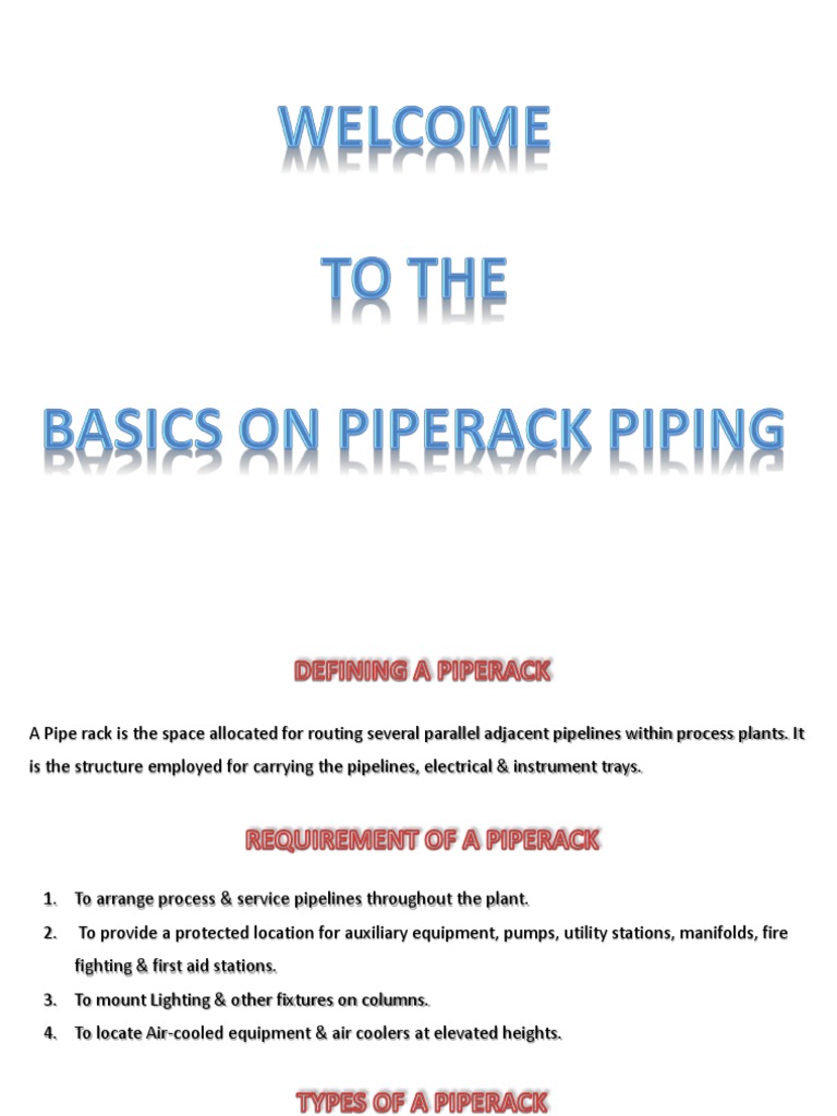 Basics On Piping Layout | PDF | Pipe (Fluid Conveyance) | Mechanical ...