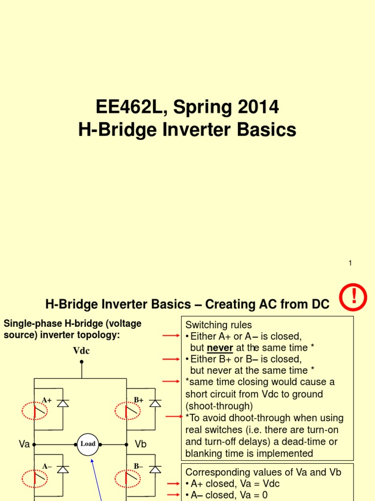 10 EE462L H Bridge Inverter Basics | PDF | Power Inverter | Amplifier