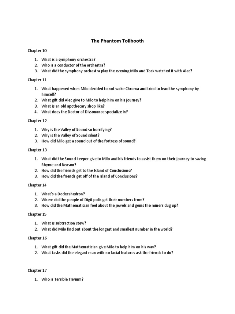 "The Phantom Tollbooth Chapter Insights" | PDF | Travel | Art