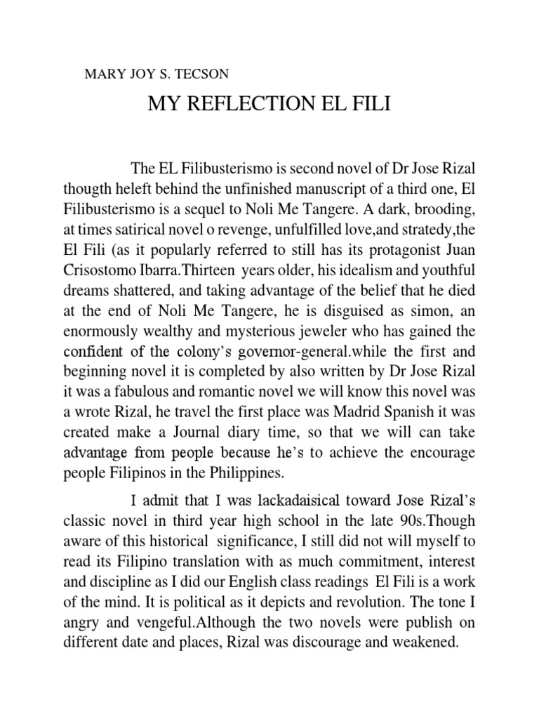 My Reflection El Fili | PDF | Classics