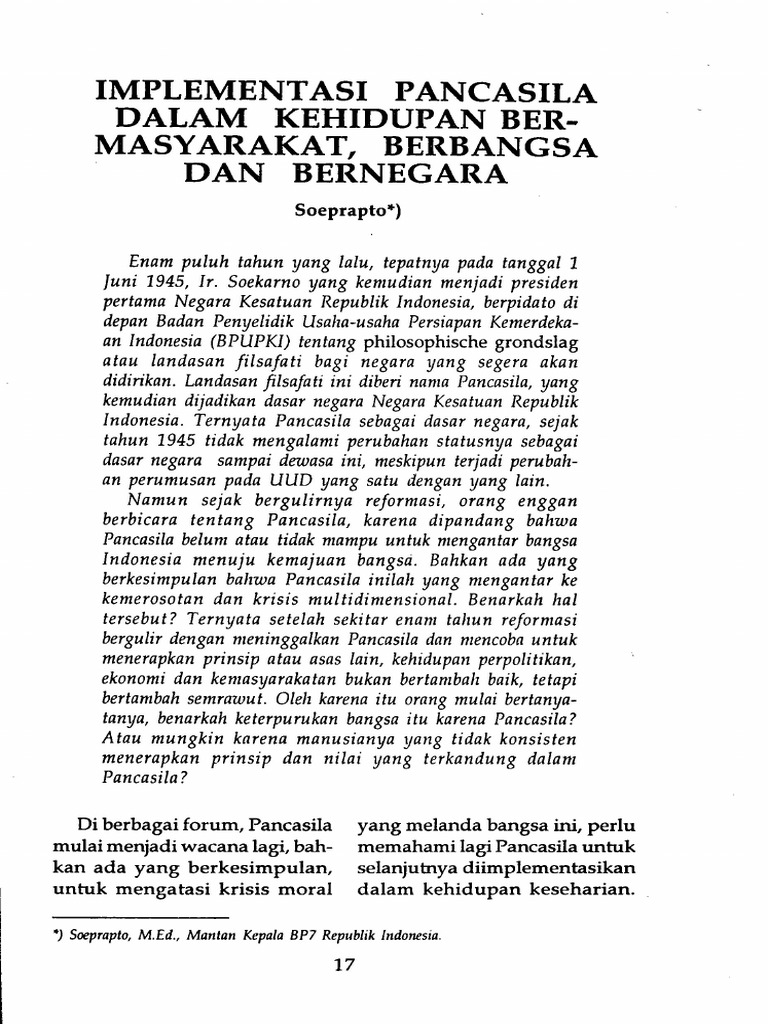 Jurnal Implementasi Pancasila Dalam Kehidupan Bermasyarakat, Berbangsa ...