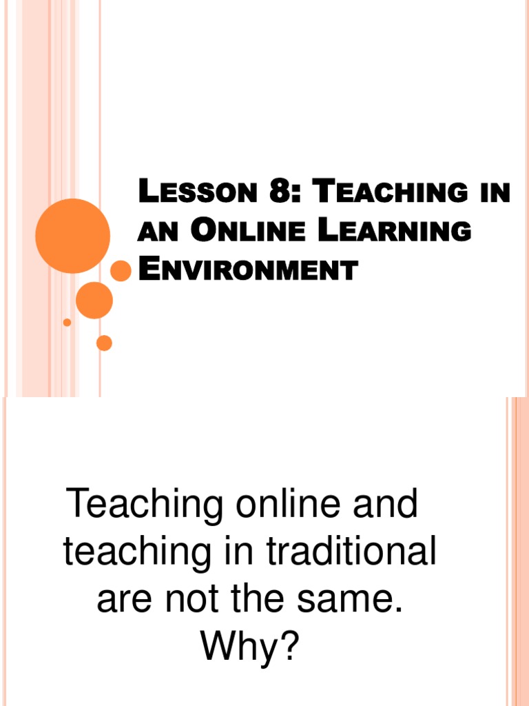 Teaching in An Online Learning Environment | PDF | Instructional Design ...