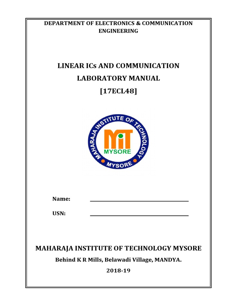 LIC+C Lab Manual-17 Final | PDF | Low Pass Filter | Amplifier