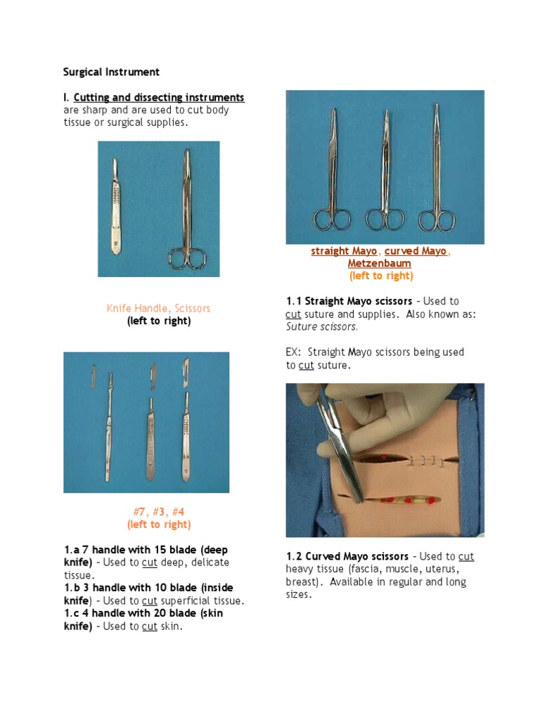 Surgical Instrument - Illustration and Uses | PDF | Medical Specialties ...