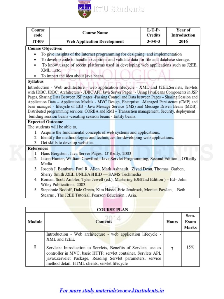 IT409 Web Application Development | PDF | Enterprise Java Beans | Java Servlet