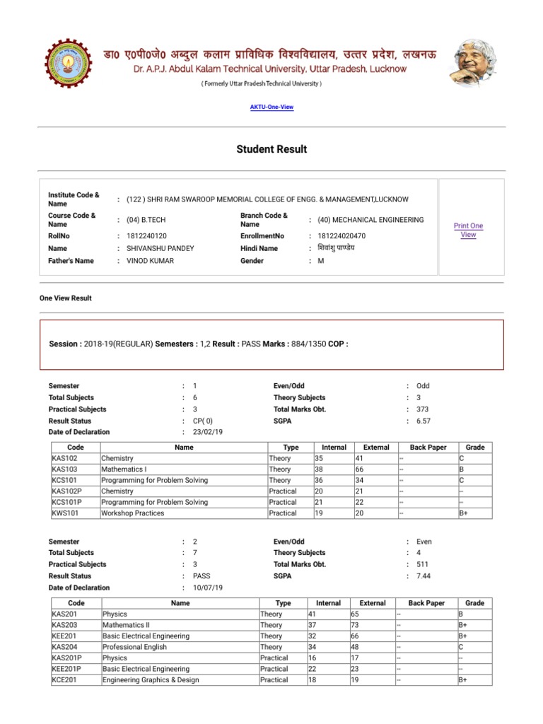One View by AKTU SDC Team | PDF | Engineering | Science