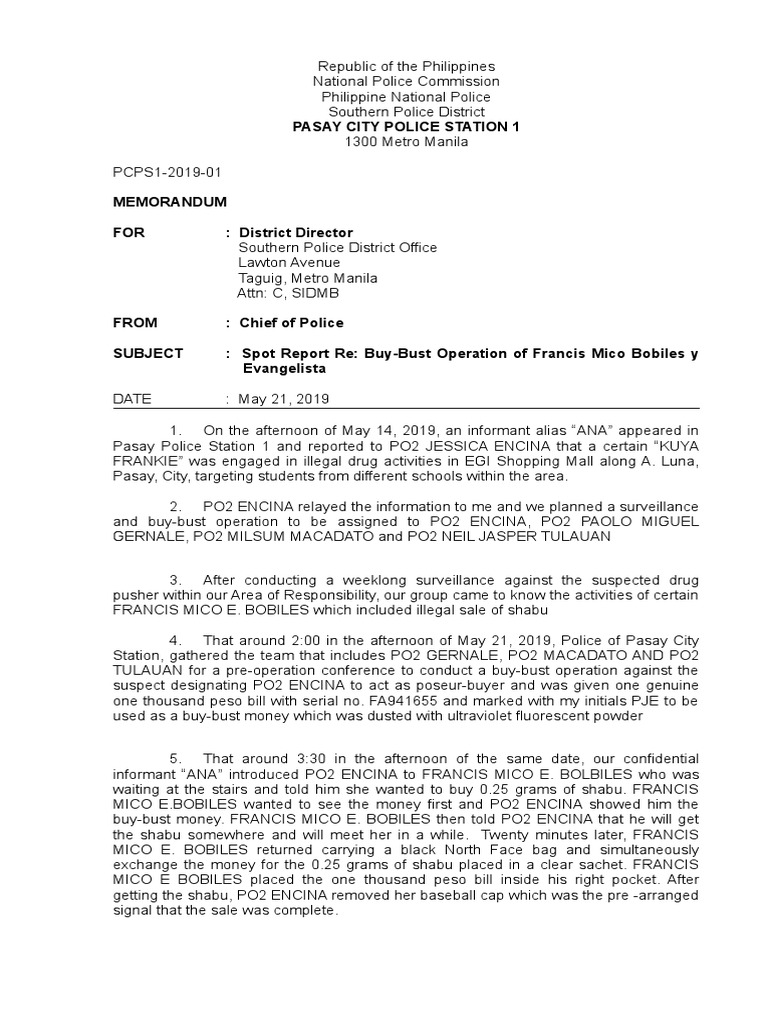 Police Report Sample | PDF | National Security | Crime & Violence