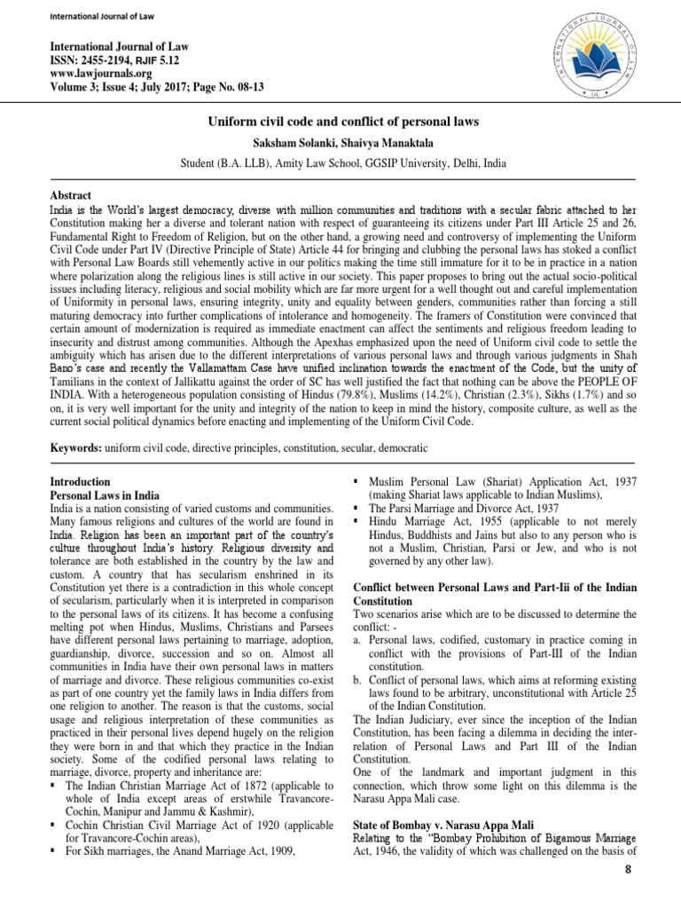 Uniform Civil Code | PDF | Marriage | Virtue