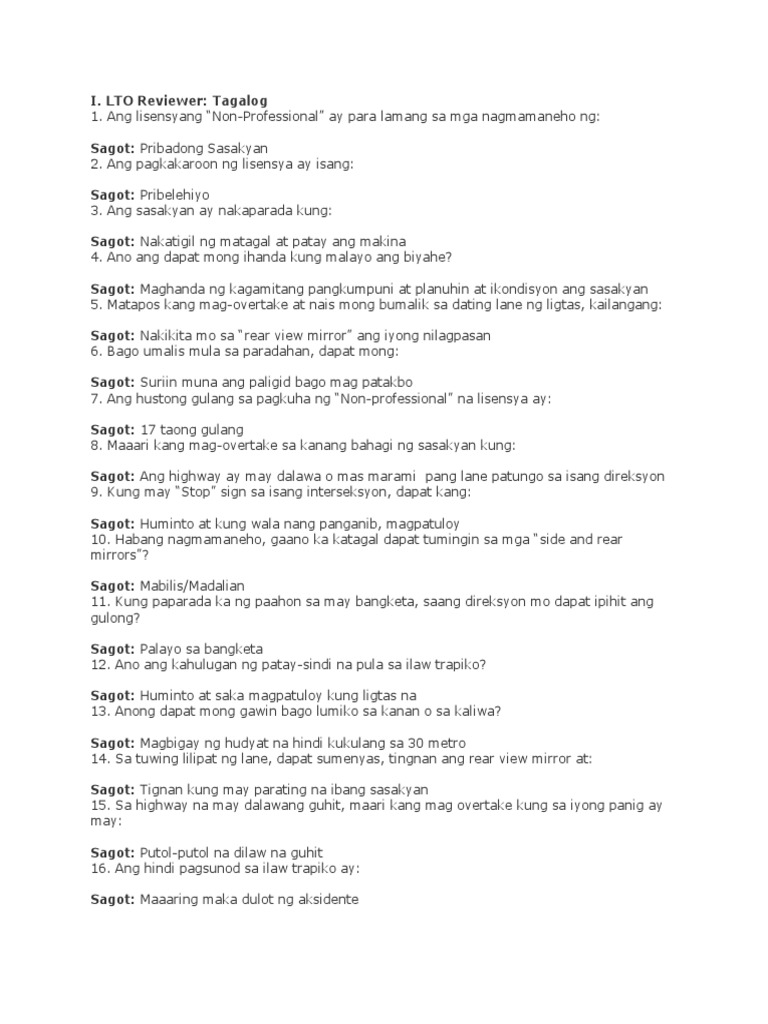 Lto Reviewer | PDF