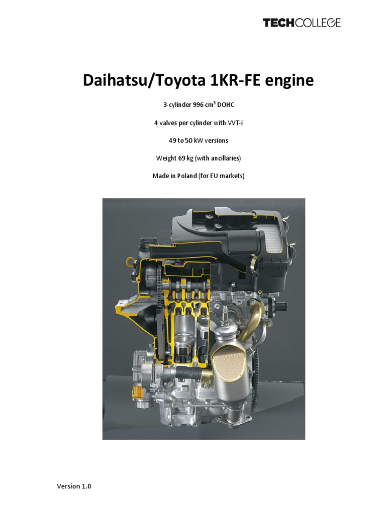 1KR-FE Engine Mechanical 1 PDF | PDF | Ignition System | Piston