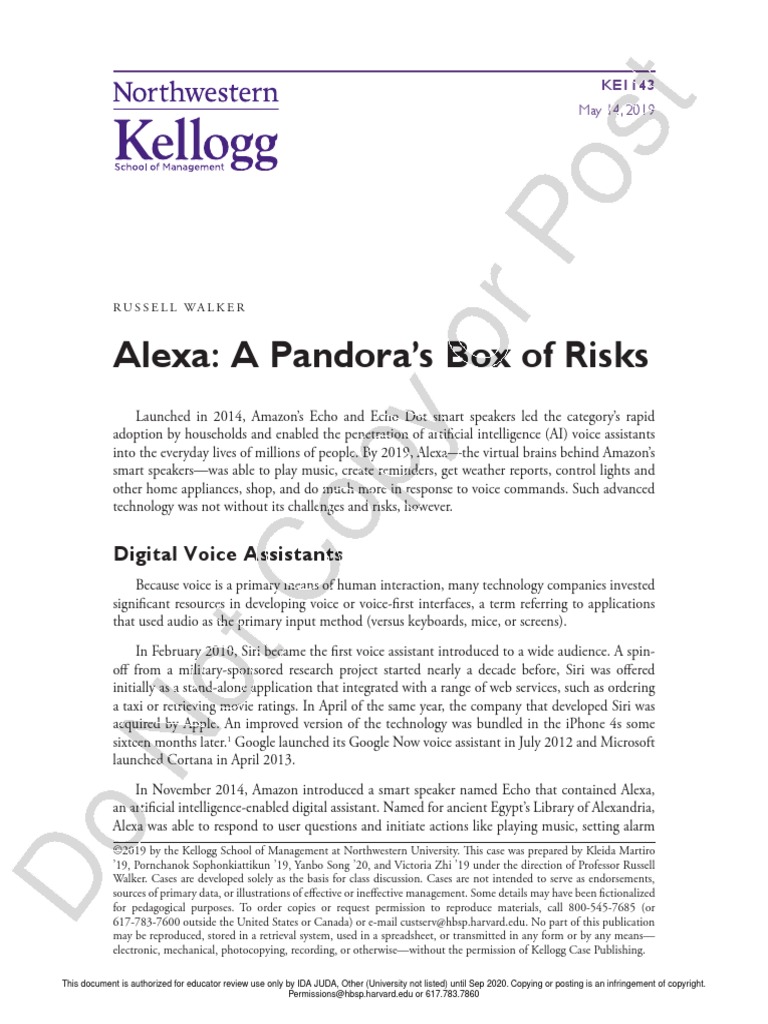 Alexa - Pandora Box of Risk PDF | PDF | Amazon Echo | Siri