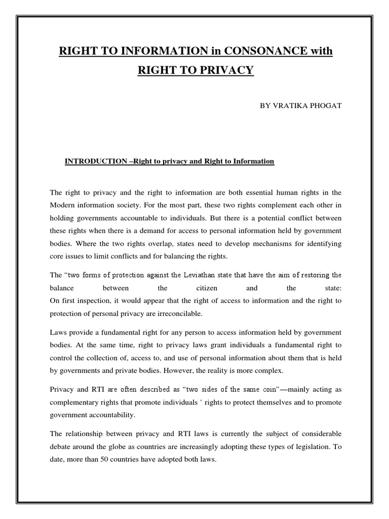 Internship Research Paper - Vratika Phogat | PDF | Freedom Of ...