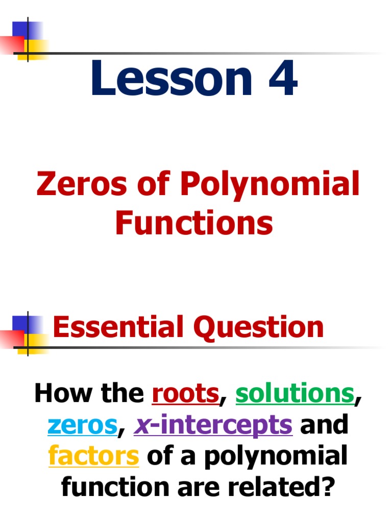 Understanding Zeros of Polynomial Functions | PDF | Zero Of A Function ...