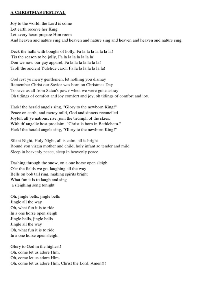 A Christmas Festival Lyrics | PDF