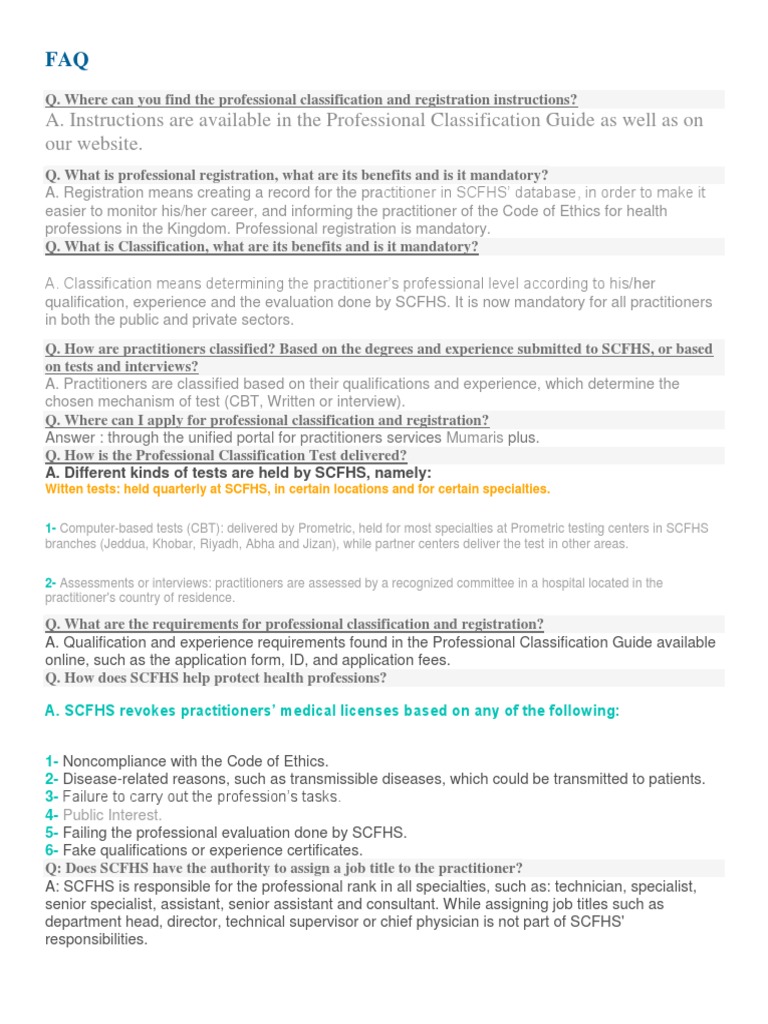 A. Instructions Are Available in The Professional Classification Guide ...