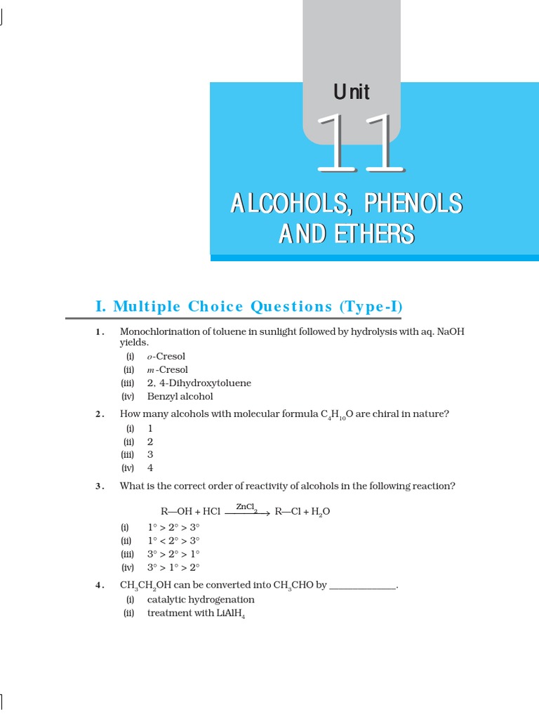 12 Chemistry Exemplar Chapter 11 | PDF | Ether | Ethanol