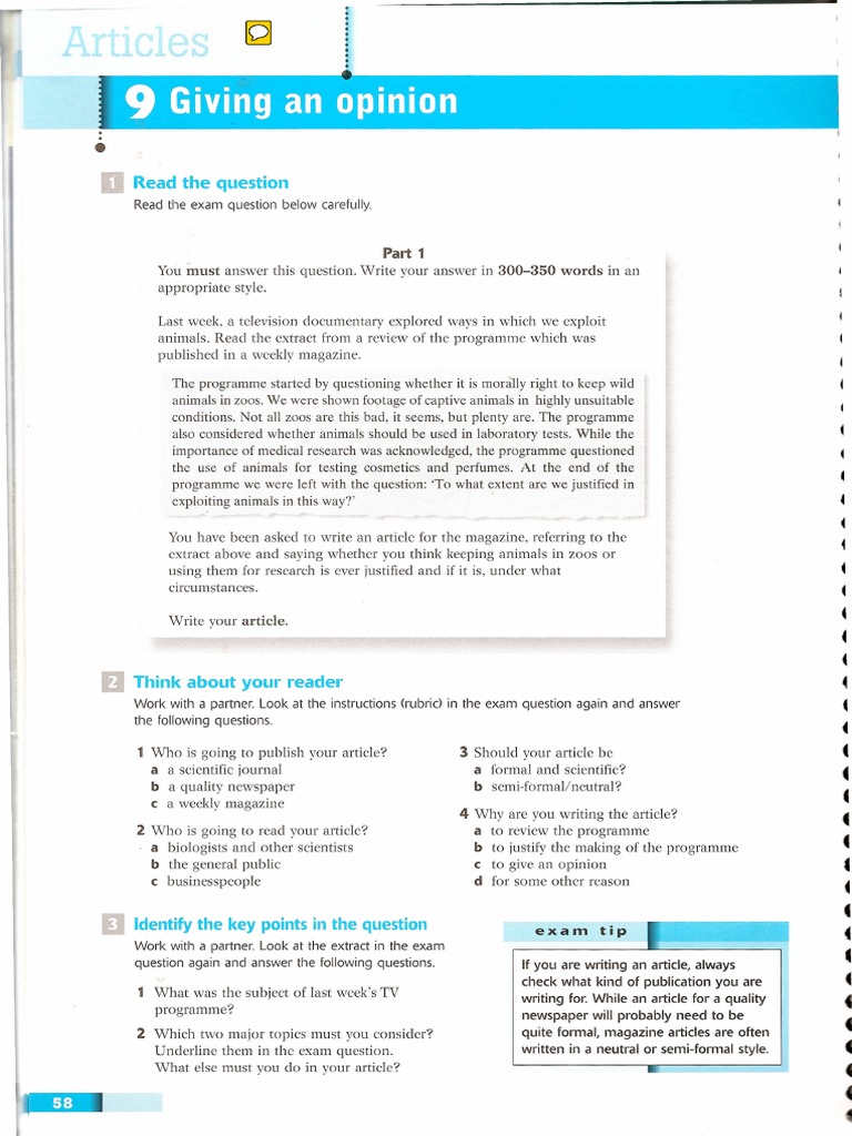 Articles Giving An Opinion Pdf Zoo Question