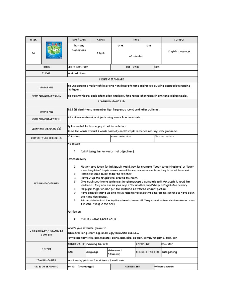 Lesson Plan | PDF | Lesson Plan | English Language