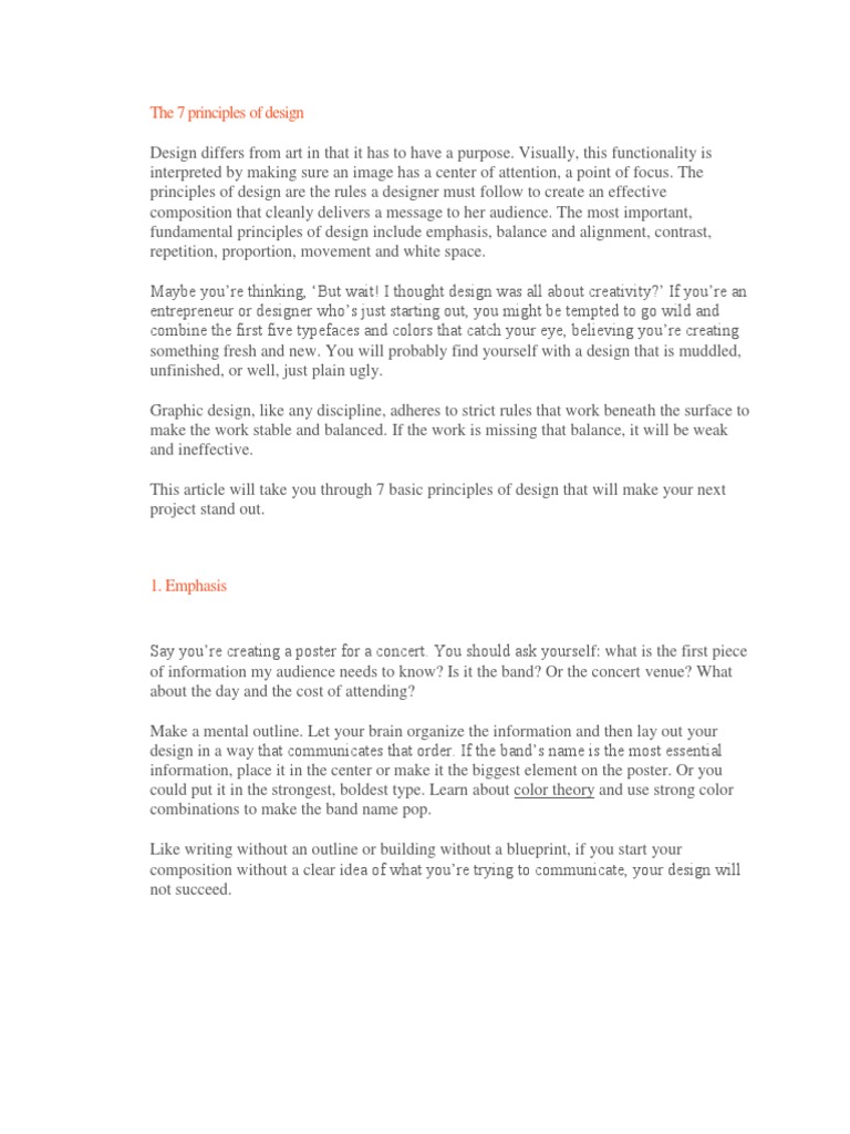 The 7 Principles of Design | PDF | Shape | Graphic Design