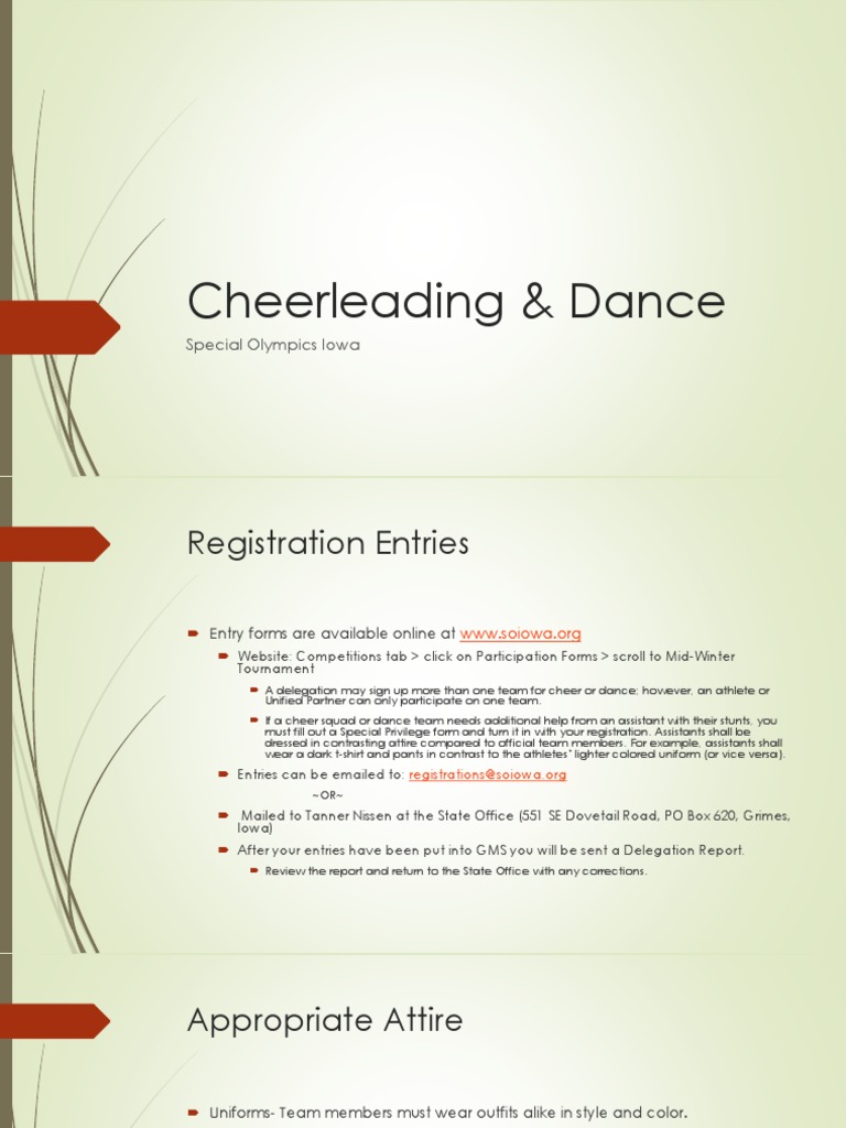 Cheerleading Dance PowerPoint | PDF | Cheerleading | Clothing