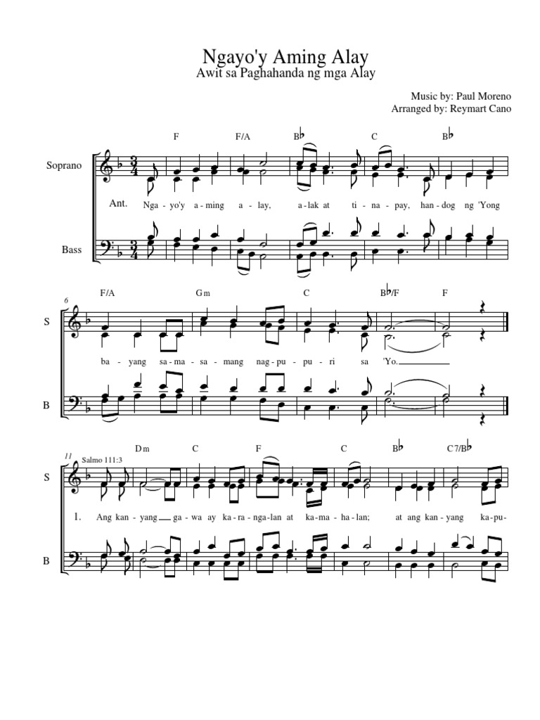 Ngayoy Aming Alay Paul Moreno SATB PDF | PDF