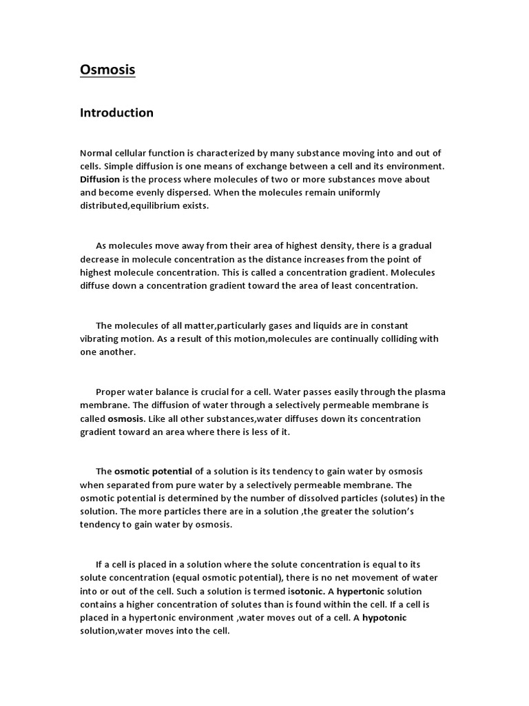 The Effects of Osmosis on Potato Cylinders: An Experiment Exploring ...
