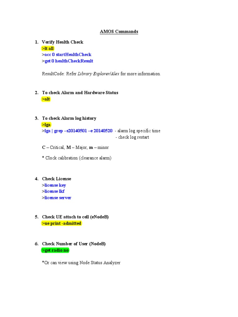 AMOS Commands | Download Free PDF | Digital Technology | Networks