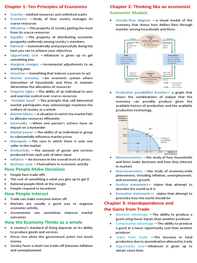 Chapter 1: Ten Principles of Economics Chapter 2: Thinking Like An ...