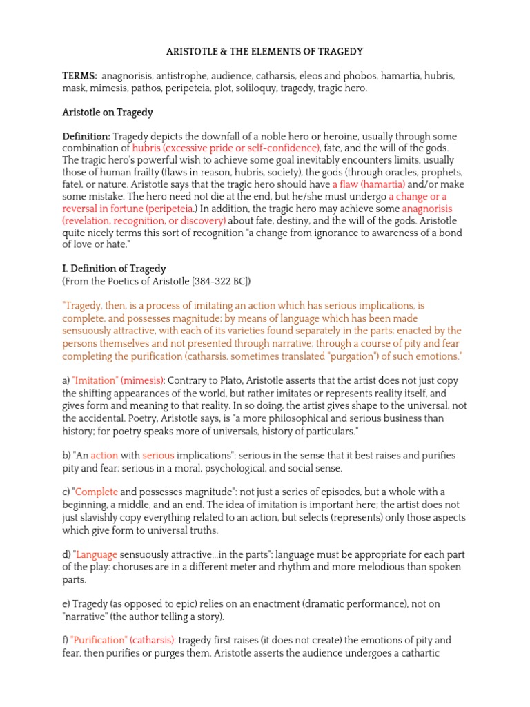 Aristotle's Tragedy Elements Explained | PDF | Tragedy | Aristotle