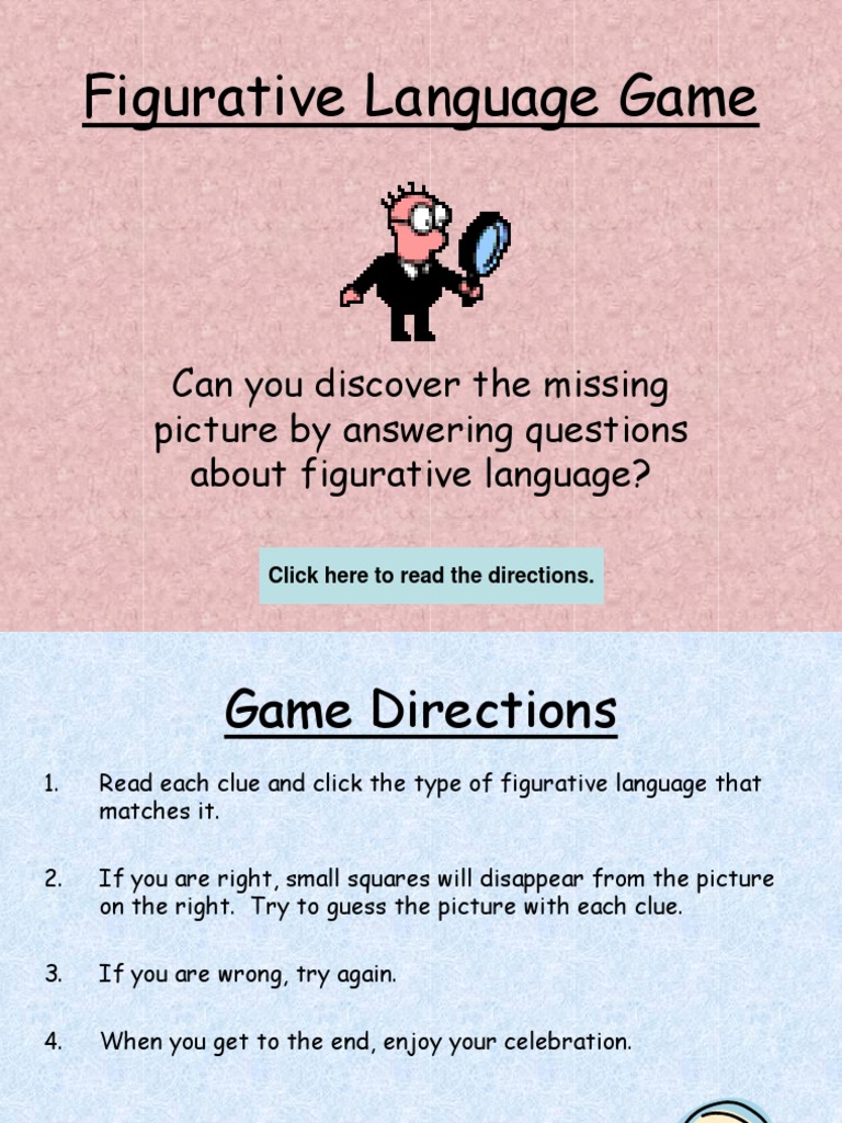Figurative Language Discovery Game | PDF | Figures Of Speech | Vocabulary