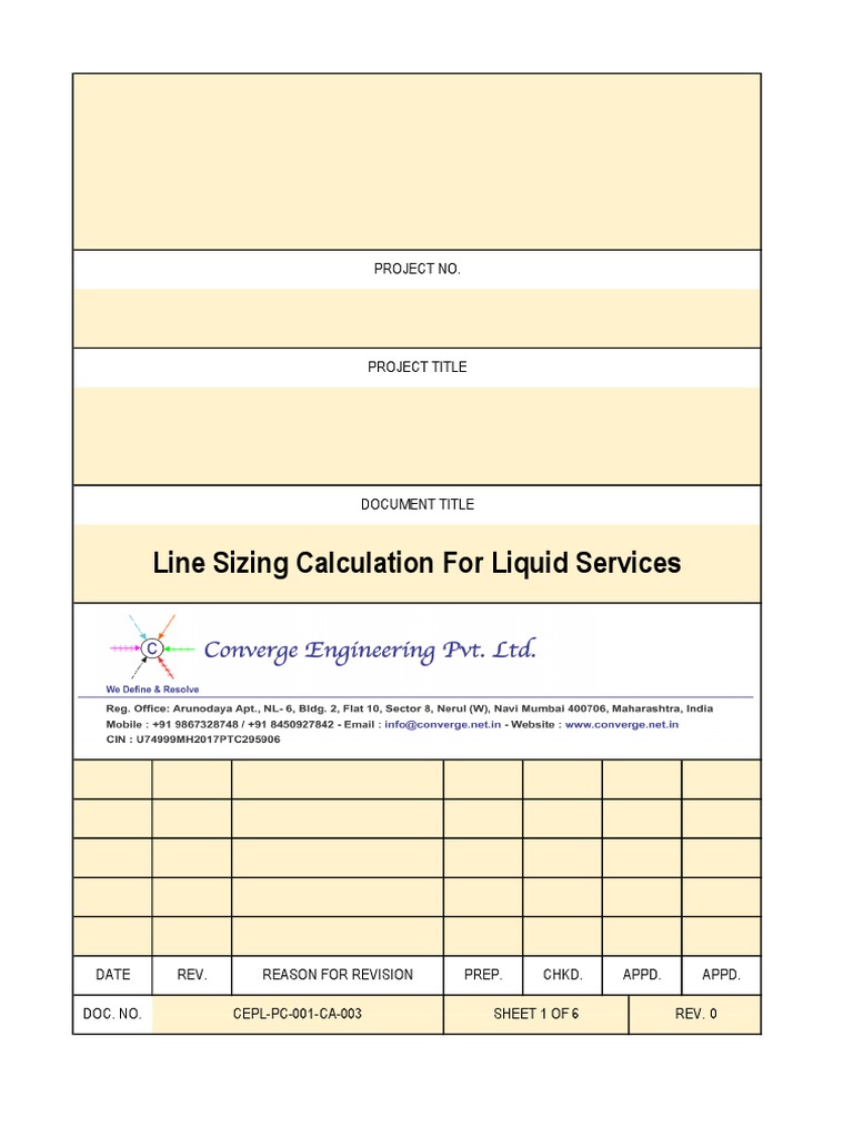 Line Sizing For Liquid, (DO IT OWN) | PDF | Gas Technologies | Statistical Mechanics