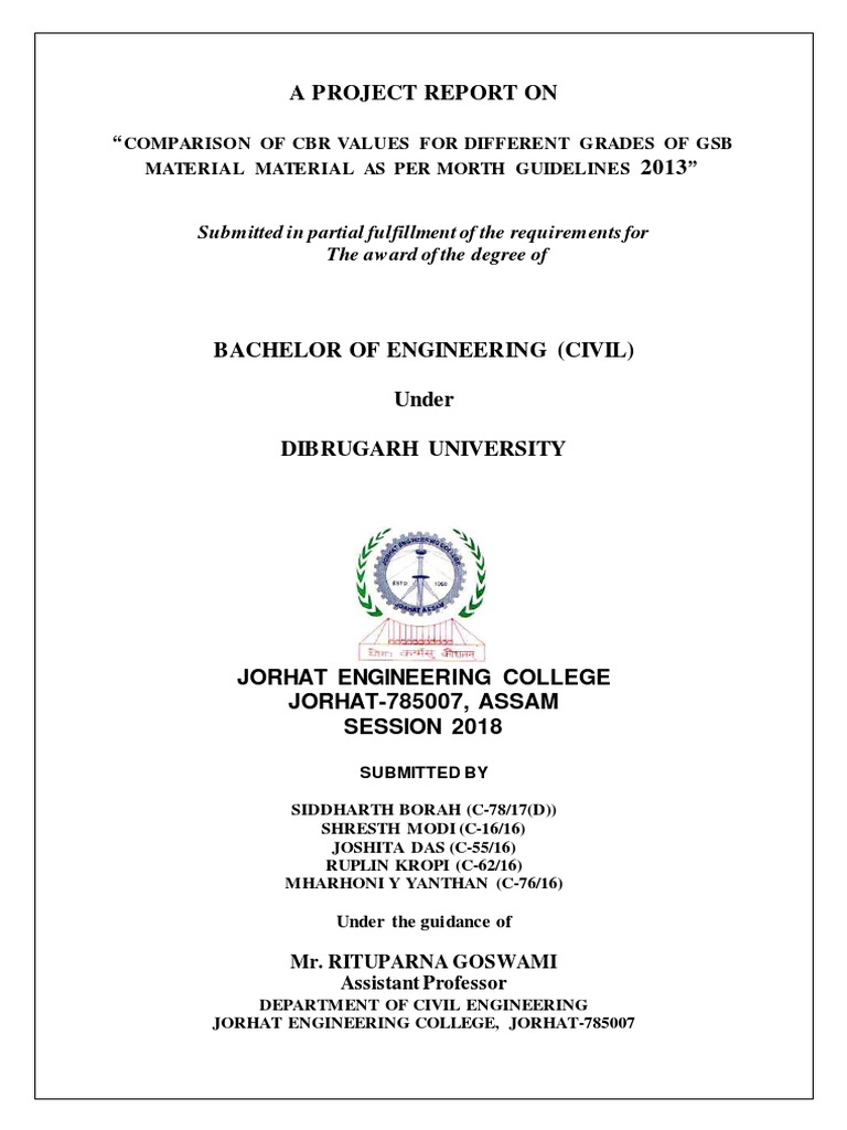 Comparison of CBR Values For Different Grades of GSB Material As Per ...