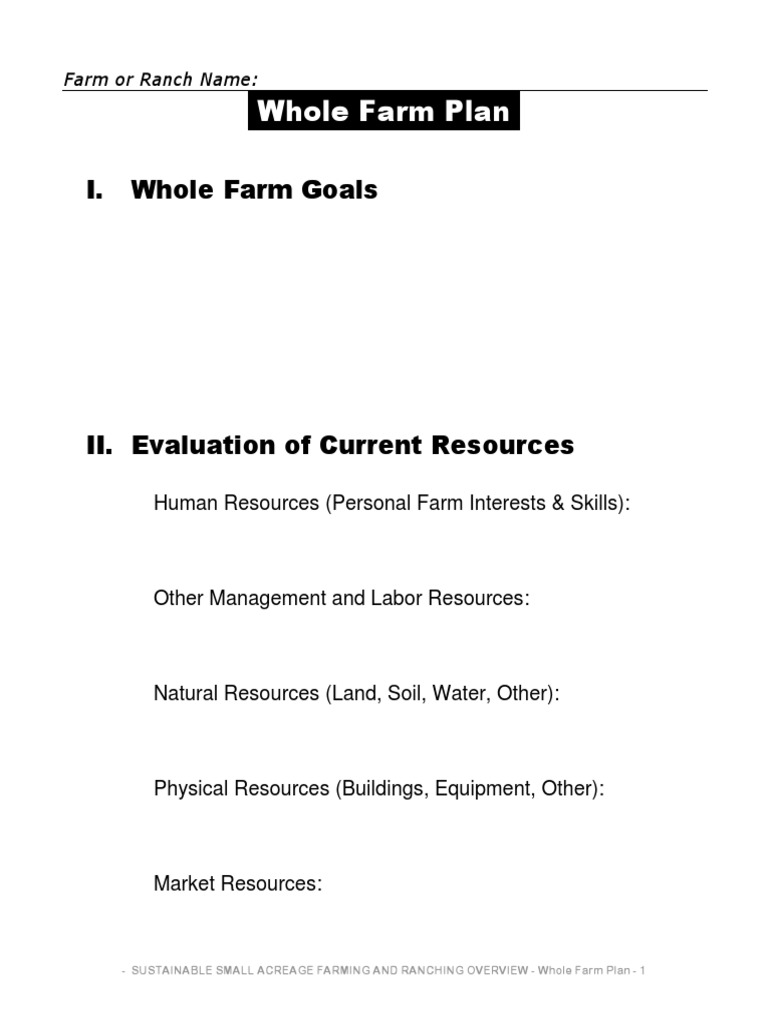 Whole Farm Plan Template | PDF | Livestock | Crop Rotation