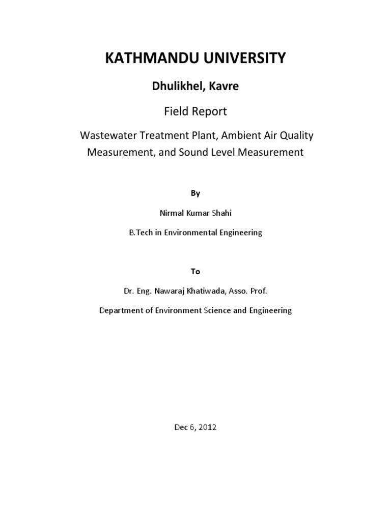 Guheshwori Wastewater Treatment Plant PDF | PDF | Sewage Treatment | Sound