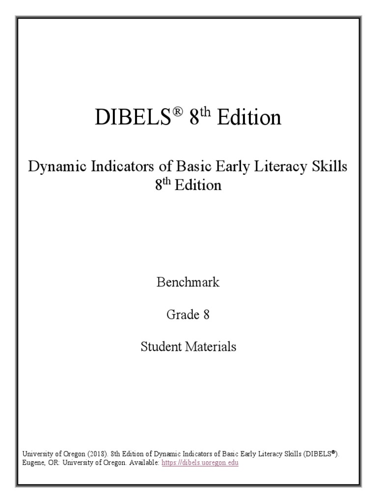 Dibels 8 Benchmark 8 Student | PDF | Sound Recording And Reproduction ...