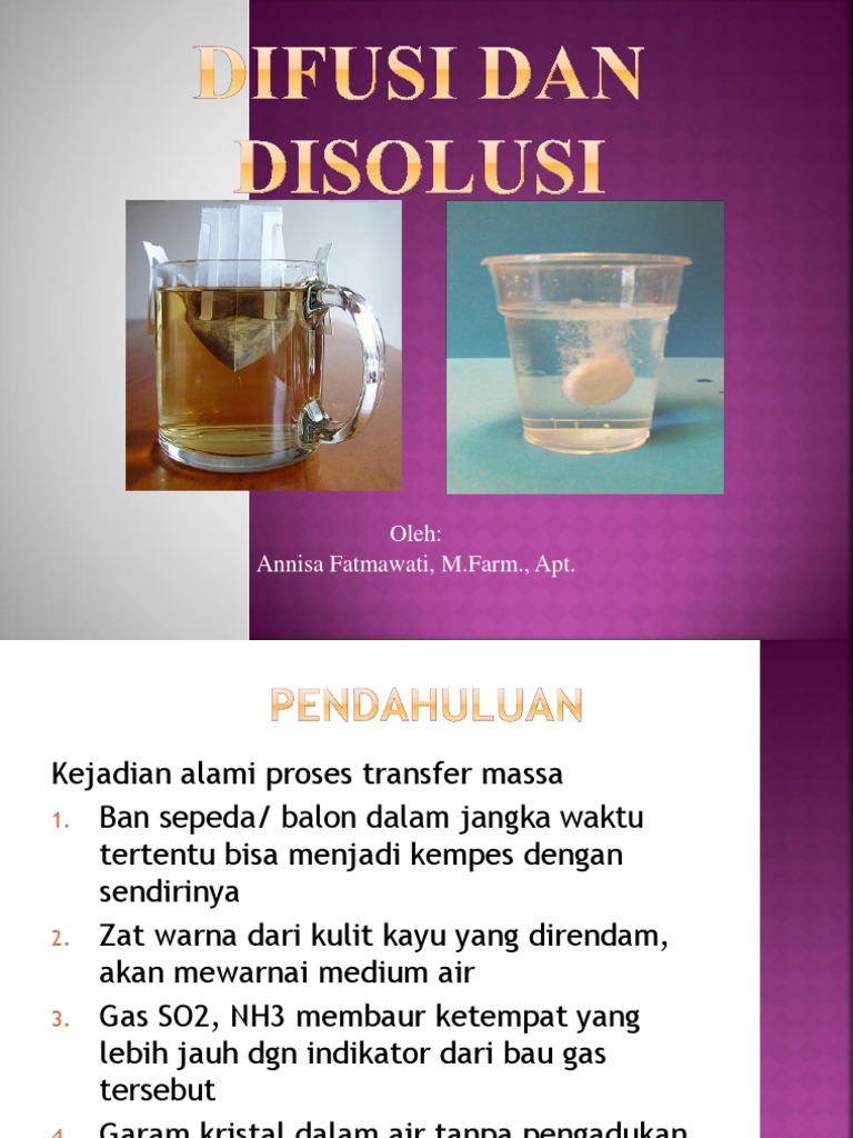 Difusi Dan Disolusi | PDF