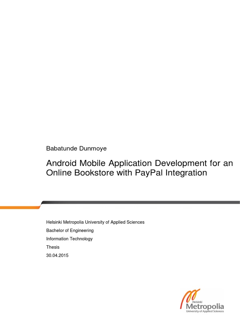 Android Mobile Application Development For An Online Bookstore With Paypal Integration | PDF ...