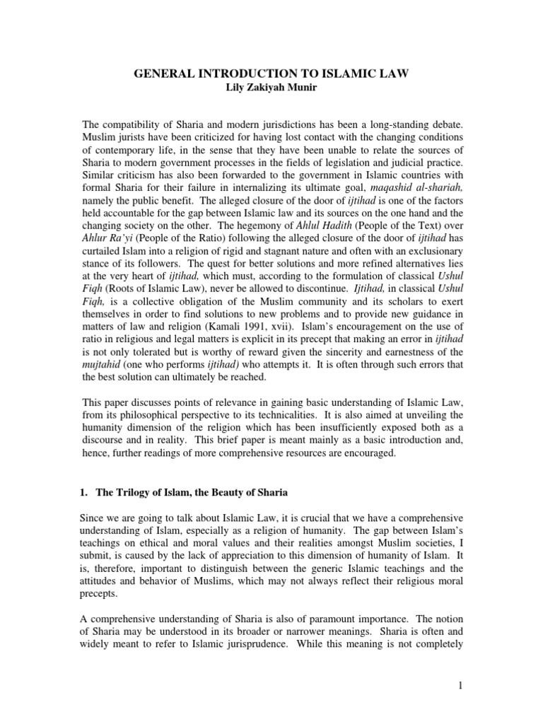 Introduction to Islamic Law and Sharia | PDF | Hadith | Sharia