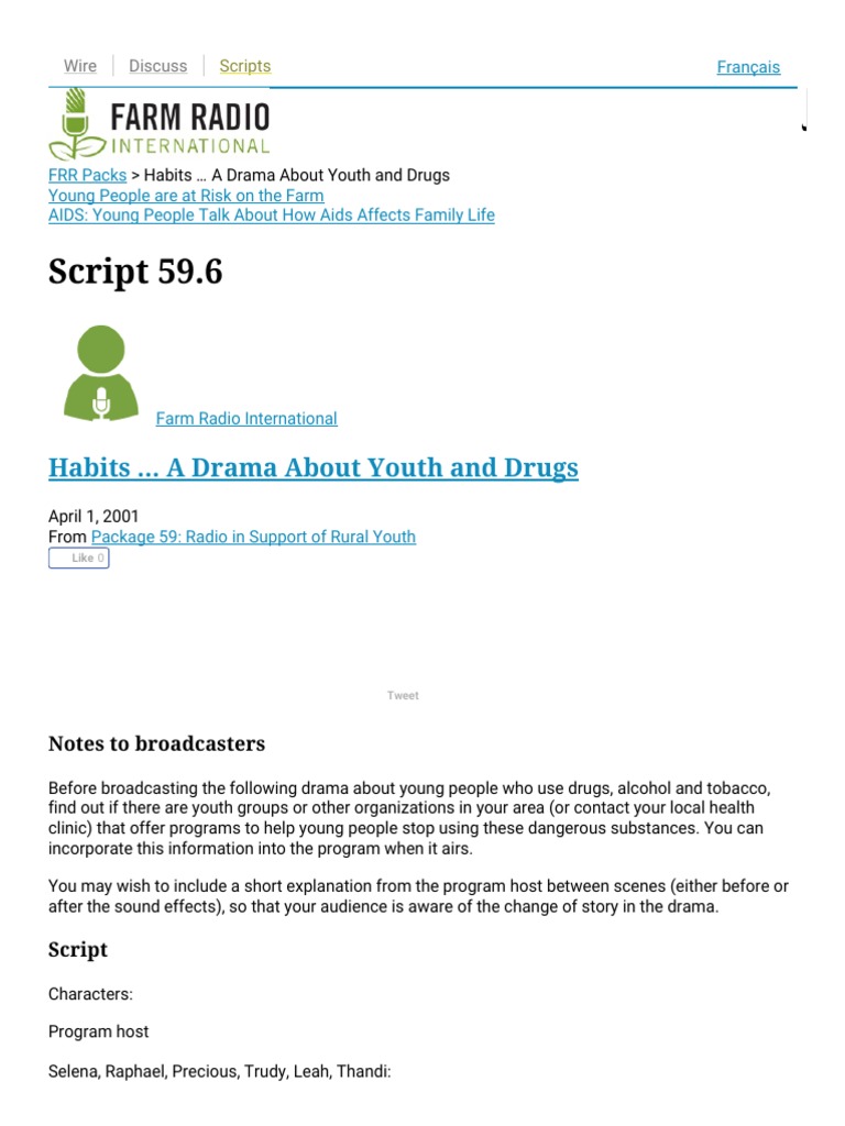 Script 59.6: Habits A Drama About Youth and Drugs | PDF | Substance ...