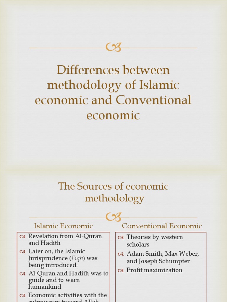 Differences Between Islamic and Conventional Economic Methodology | PDF | Economics | Inductive ...