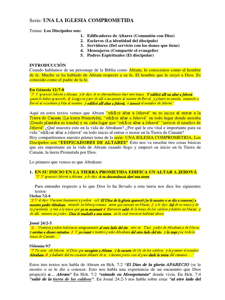 Edificando Altares: Comunión con Dios | PDF | Abrahán | Oración