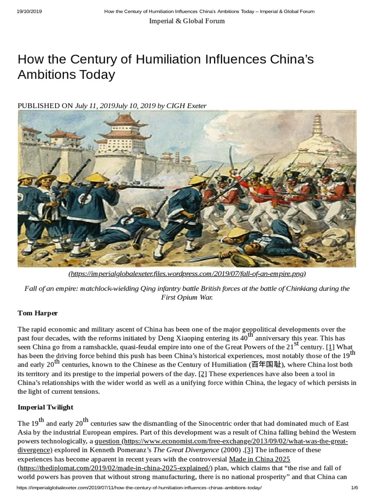 Impact of China's Century of Humiliation | PDF | British Empire | China